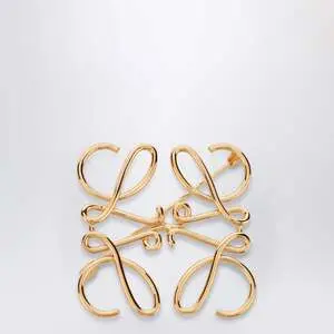 Loewe Anagram Brooch In Gold Metal - Silver