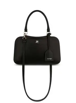 COURREGES Small Shadow Bag With A Leather-effect Finish - Black