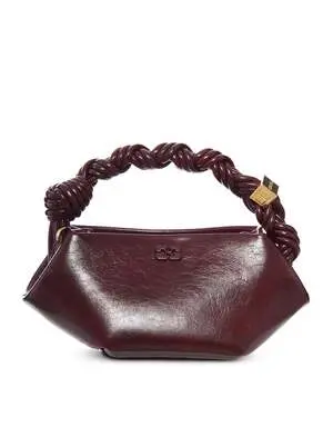 GANNI Crackled Leather Mini Bou Bag - Red