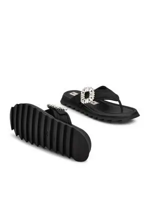 ROGER VIVIER Sliding Flip Flat In Satin