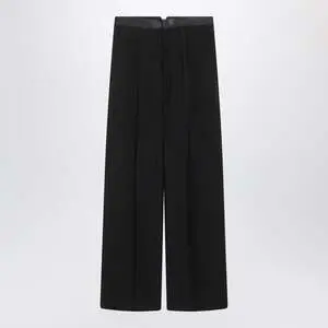 MAISON MARGIELA Virgin Wool Tuxedo Trousers With Satin Details - Black
