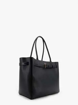 TOM FORD Leather Shoulder Bag With Engraved Logo On The Front