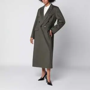 Victoria Beckham Catriona Coat In Wool Blend - Green