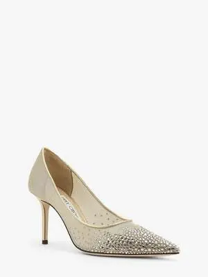 JIMMY CHOO Love 85 Mesh Pumps With Crystals