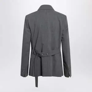 AMI Paris Grey Double-breasted Blazer In Virgin Wool
