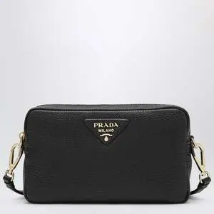 Prada Small Leather Shoulder Bag - Black