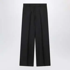 Moncler Wide-leg Trousers In Wool - Black