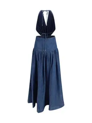 Zimmermann Echo Halterneck Denim Dress