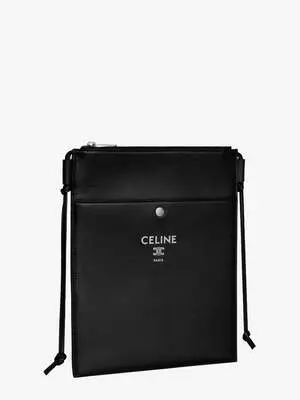 Celine Sharp Leather Crossbody Bag With Logo On The Front
