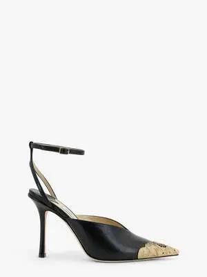 JIMMY CHOO Faiz 100 Leather Slingback Pumps