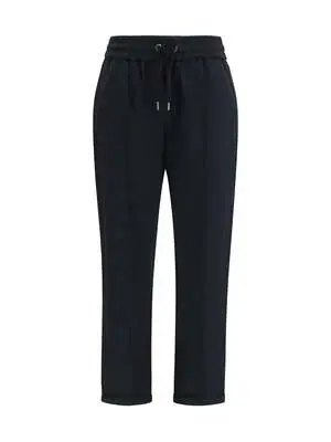 Brunello Cucinelli Track Stretch-fleece Pants With Monili Detailing - Black