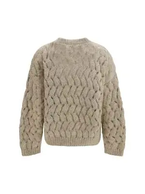 Brunello Cucinelli Dazzling Zigzag Cables Mohair And Wool Sweater