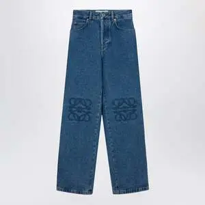 Loewe Baggy Anagram Cotton Denim Jeans - Blue