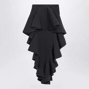Alaïa Blue-grey Wool Ruffle Skirt