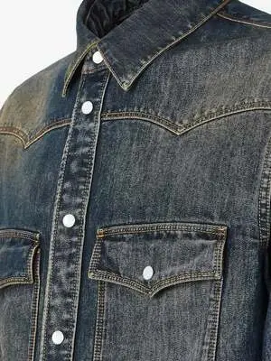 Fendi Cotton Blend Denim Jacket With Washed-out Effect