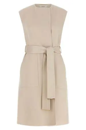 Agnona Belted Cashmere Vest - Beige