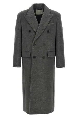 DUNST Grey Wool Double-breasted Coat - Gray