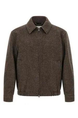 DUNST Mélange Wool Blouson Jacket - Brown