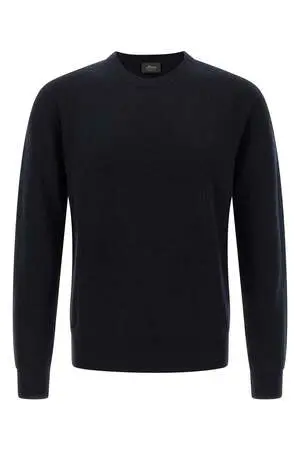 Brioni Crewneck Sweater Ribbed Trims - Blue