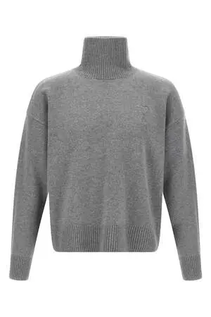 AMI Paris Funnel Neck Sweater - Gray