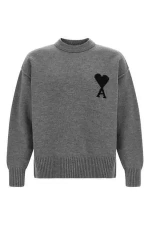 AMI Paris Grey De Coeur' Sweater - Gray