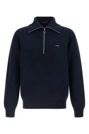 Prada Half-zip Knit Sweater - Blue