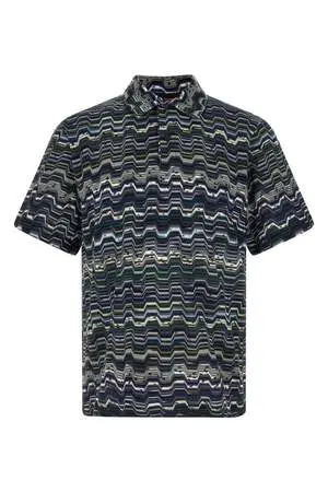 Missoni Jacquard Cotton Polo Shirt - Blue