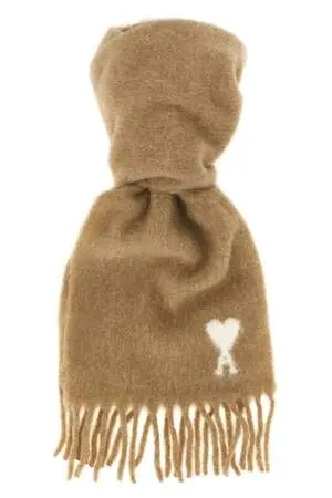 AMI Paris De Coeur' Scarf - Beige