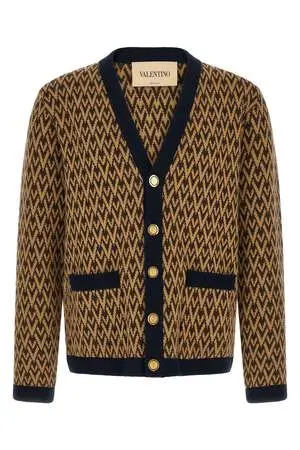 Valentino Garavani V-neck Cardigan With Jacquard Motif - Multi