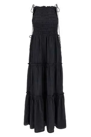 GANNI Viscose Habotai Maxi Smock Slip' Dress