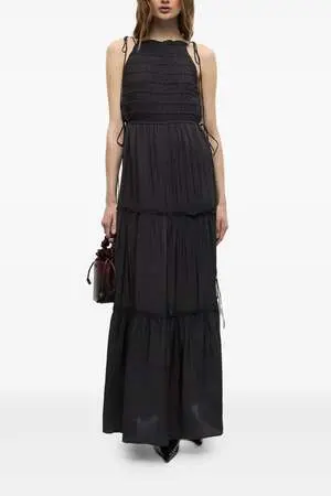 GANNI Viscose Habotai Maxi Smock Slip' Dress