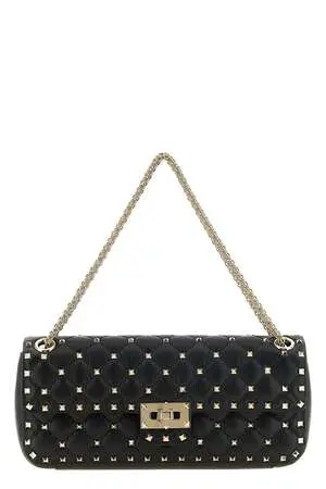 Valentino Garavani Medium 'rockstud Spike' Shoulder Bag - Black