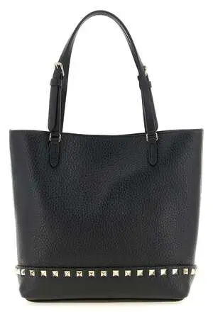 Valentino Garavani Tote Bag With Platinum-finish Studs - Black