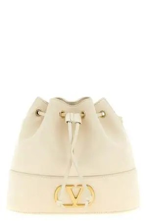 Valentino Garavani Mini Bucket Bag With Vlogo Signature Detail - White