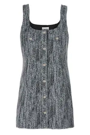 GANNI Dress 'cotton Tweed Mini Dress