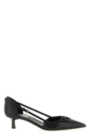 Prada Leather Pumps With Asymmetrical Strap - Black