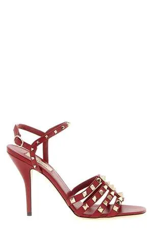 Valentino Garavani Sandal With Rockstud Detailing - Red