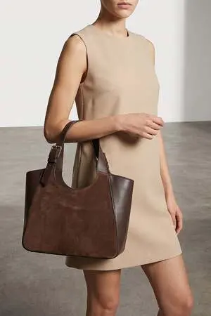 Furla Tote Bag With Contrasting Panels And Gold-tone Buckles