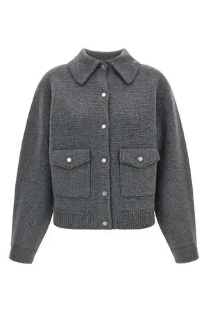 Guest In Residence Wool And Cashmere Bomber Jacket - Gray