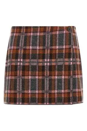 Guest In Residence Tartan Skirt - Brown