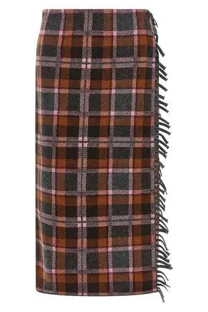 Guest In Residence Tartan Wrap Skirt - Brown