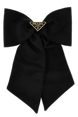 Prada Re-nylon Bow' Hair Clip - Black