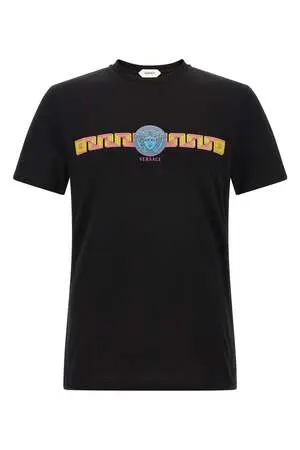 Versace Cotton T-shirt With 'medusa' Print - Black