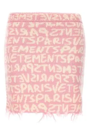 Vetements Mini Skirt 'graffiti Monogram - Pink