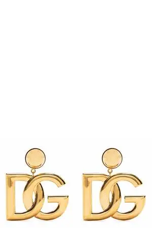 Dolce & Gabbana Clip-on Earrings With Dg Logo - Gold