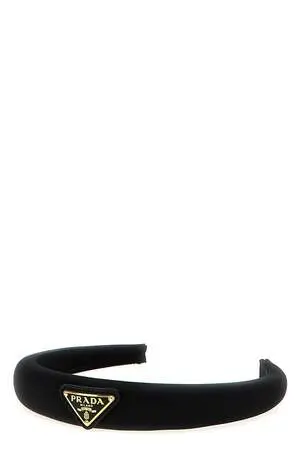 Prada Headband Re-nylon Triangle Logo - Black