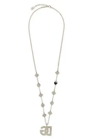 Dolce & Gabbana Fine Link Necklace With Crystal Dg Logo