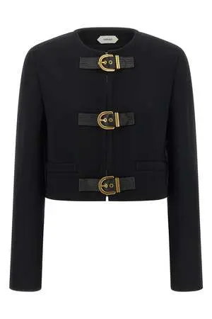 Versace Cropped Jacket Gold-tone Buckle Detail