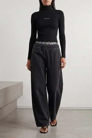 Alexander Wang Turtleneck Top With Ribbed Texture