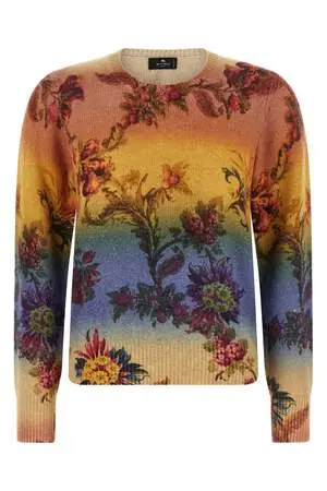 Etro Crewneck Sweater With Floral Jacquard Knit - Multi